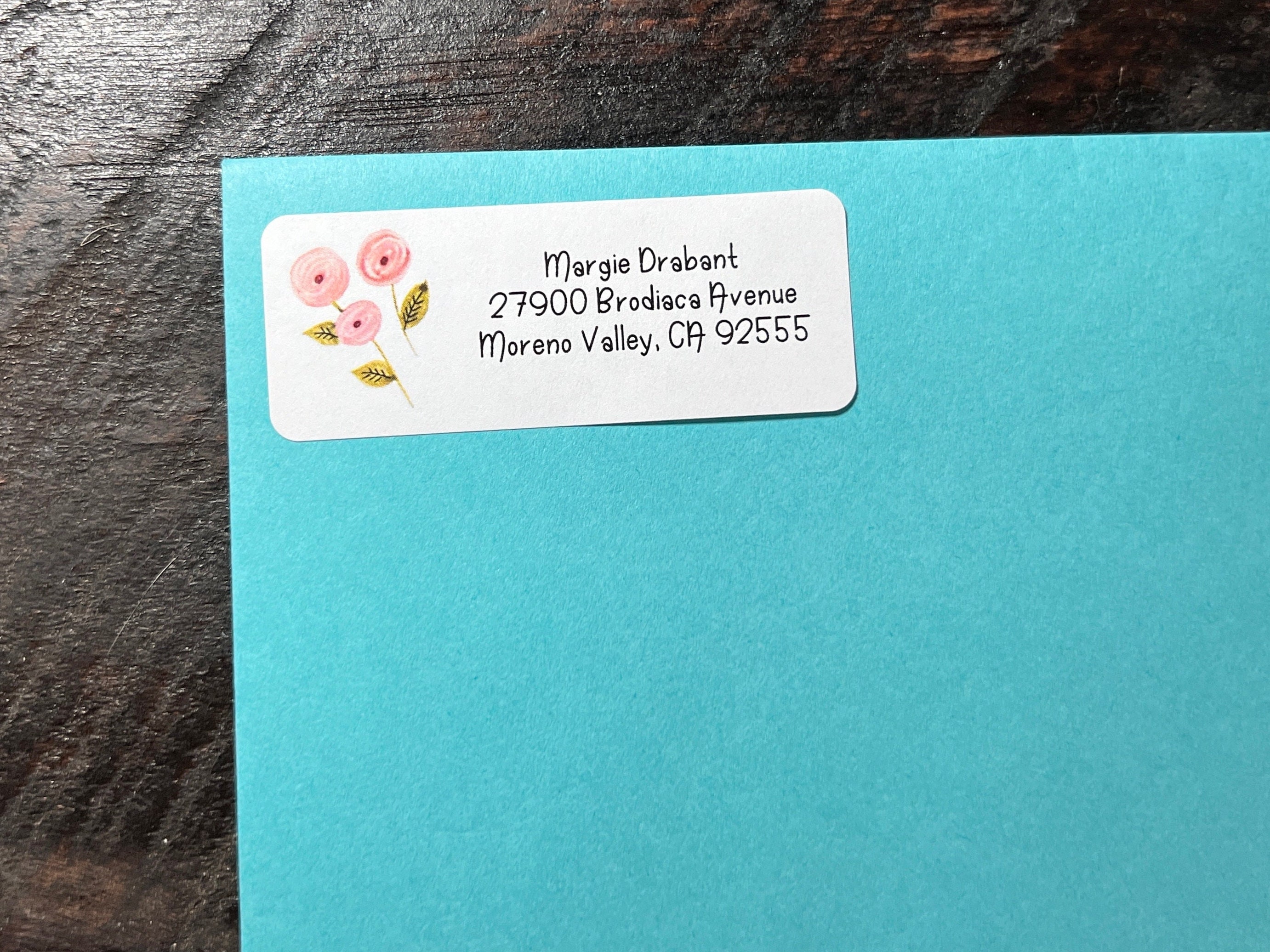 Personalized Address Labels , Watercolor Floral Pink Trio - Etsy