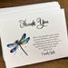 Beautiful DRAGONFLY Sympathy Thank You Cards , Personalized Custom ...