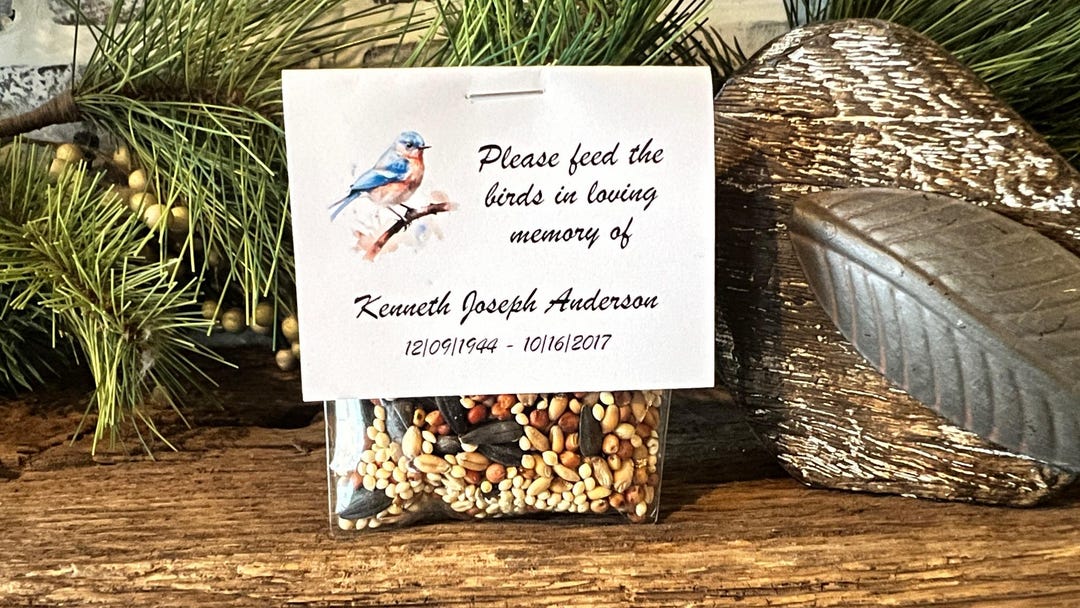 Feed the Birds Bird Seed Funeral Favors | for Celebration of Life ...