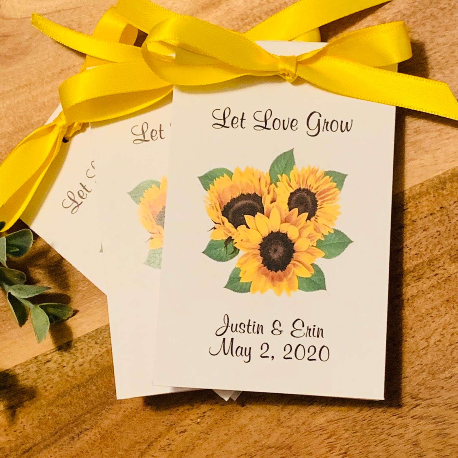 Beautiful Personalized Sunflower Wedding Favors Seed Packets - Etsy