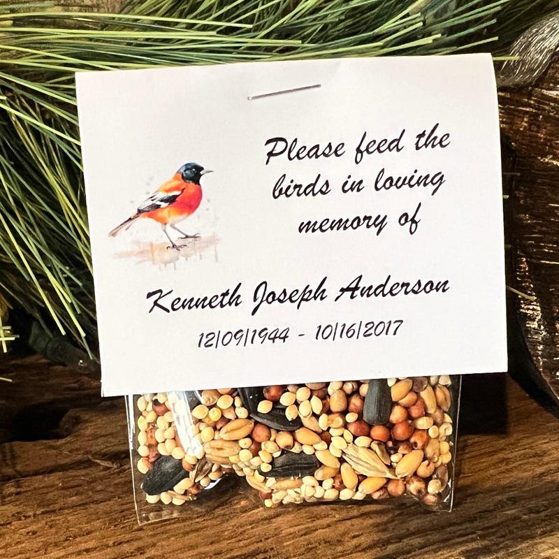 Bird Seed Memorial Packets - Etsy