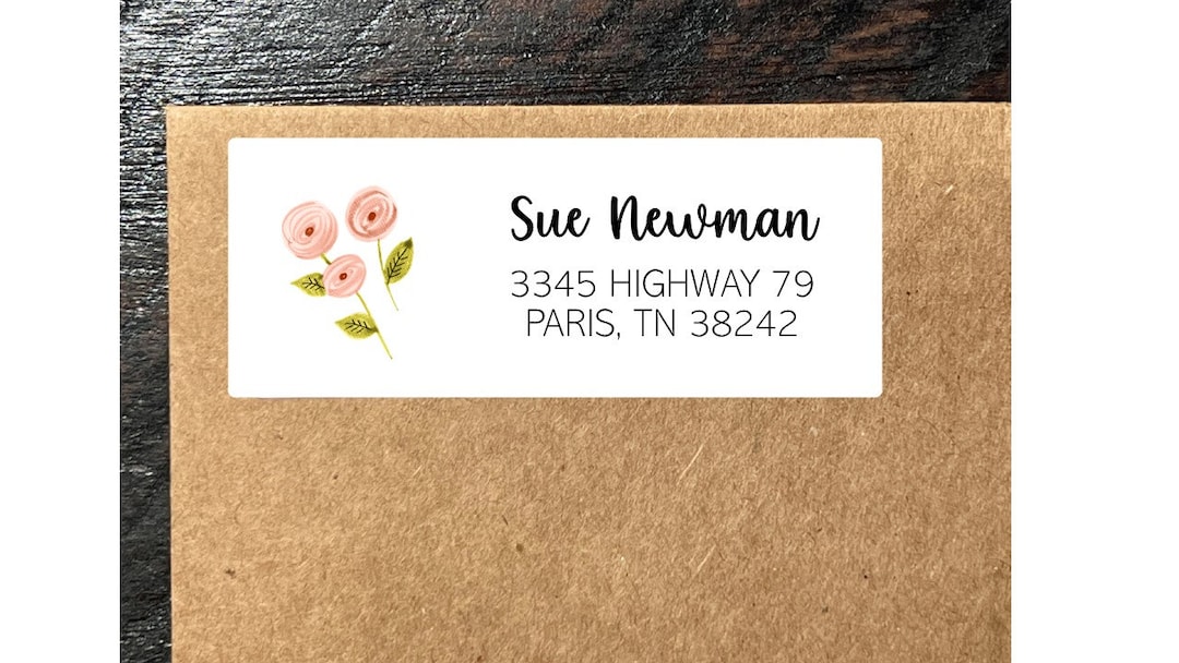 Personalized Address Labels , Watercolor Floral Pink Trio - Etsy