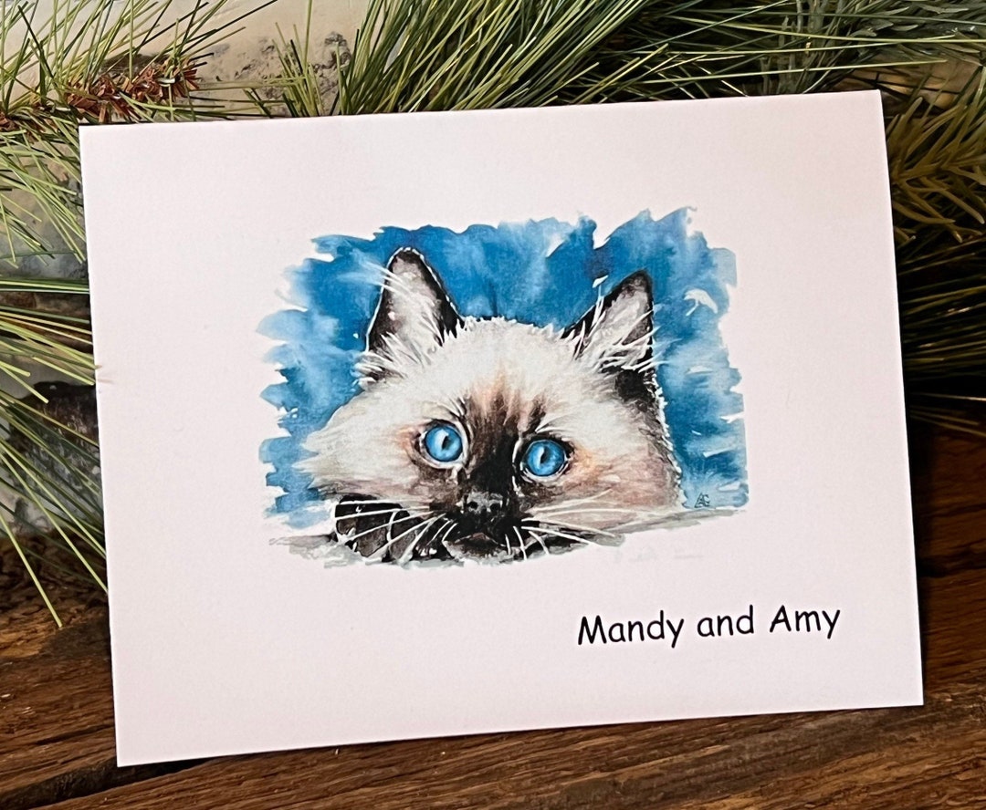 Ragdoll Cat Note Cards, for the Feline Lover, Personalized Stationary ...