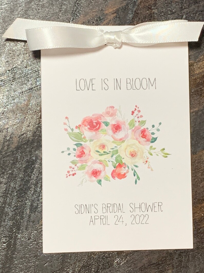 Bridal Shower Flower Seed Packets Watercolor Pink Cream - Etsy