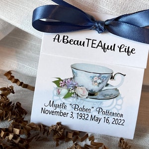 Personalized Tea Favors Memorial Gift Funeral Gift Tea Packets - Etsy