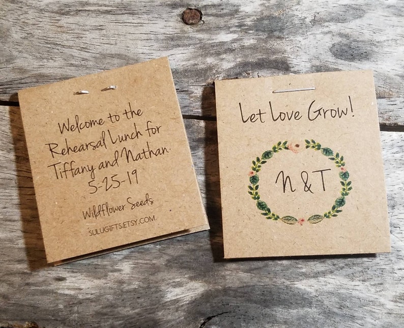 RUSTIC Little Favors Monogram Initials Floral Wreath Design | Etsy