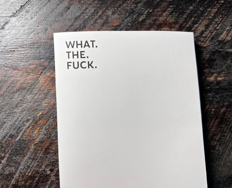 Sarcasticly Funny 'what the Fuck' Notepad, 50 Pages of Snarky and Rude ...