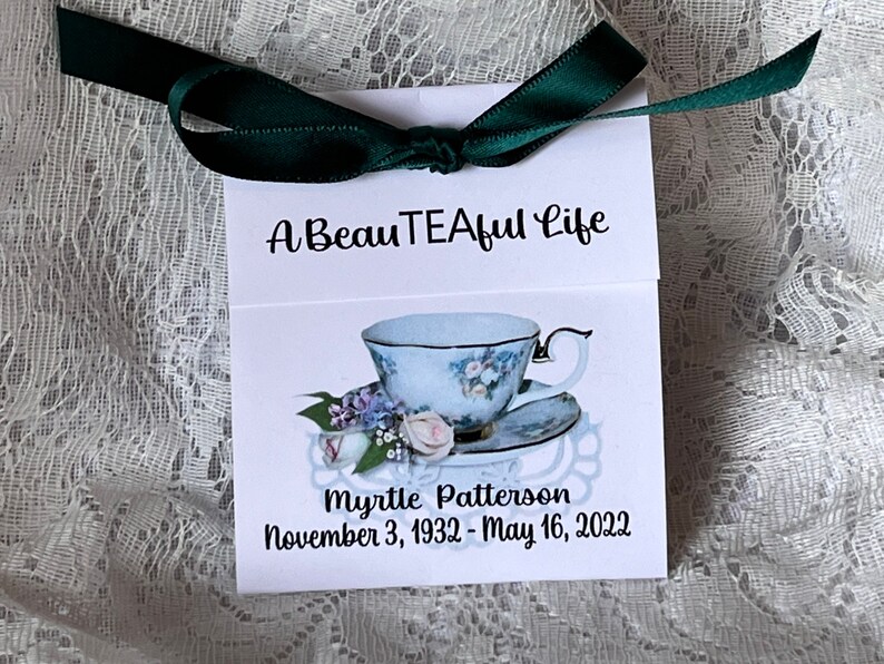 Personalized Tea Favors Memorial Gift Funeral Gift Tea - Etsy