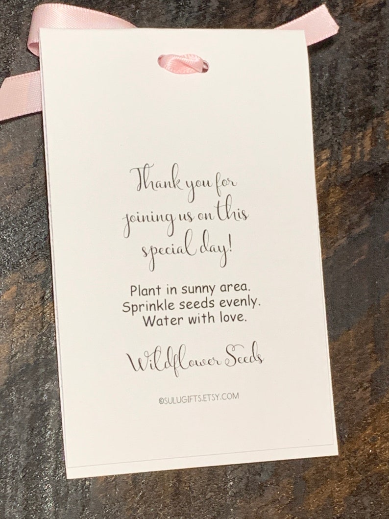 Bridal Shower Flower Seed Packets Watercolor Pink Cream - Etsy