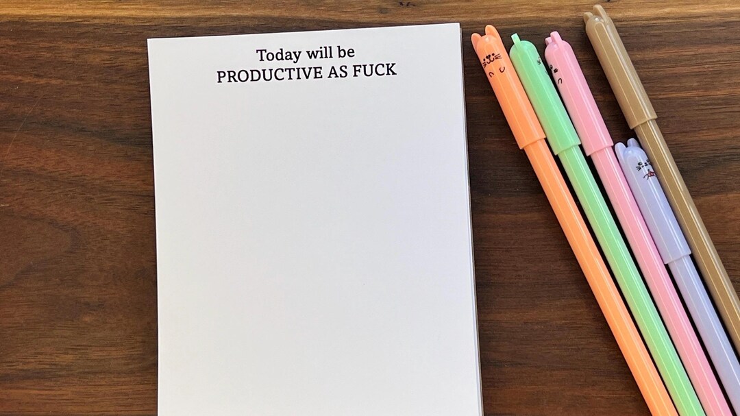 Funny "today Will Be Productive" Notepad: Hilarious Gift for Coworkers ...