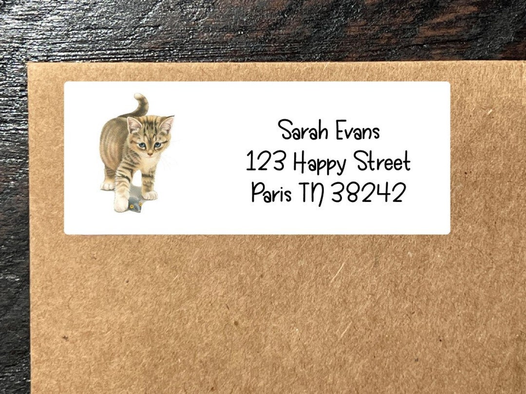 Kitten Return Address Labels , Cat Personalized Address Labels - Etsy