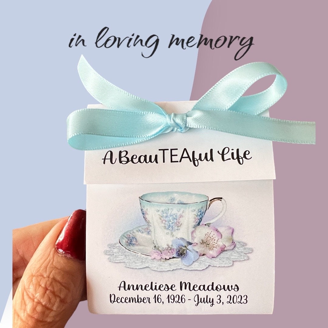 Memorial Keepsake Favors Funeral Gift Tea Packets Celebration of Life ...