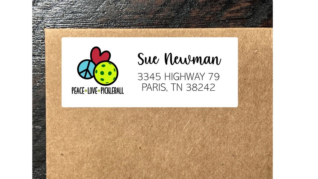 Pickleball Address Labels , Custom Stickers - Etsy