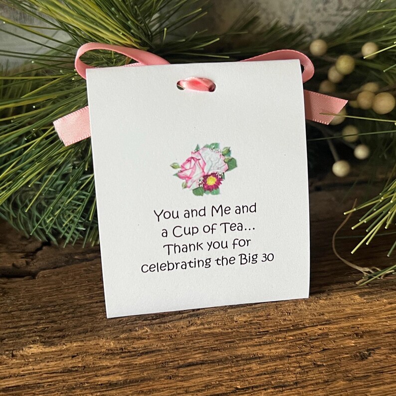 Birthday Party Celebration Tea Bag Favors | 30th 40th 50th 60th 70th ...