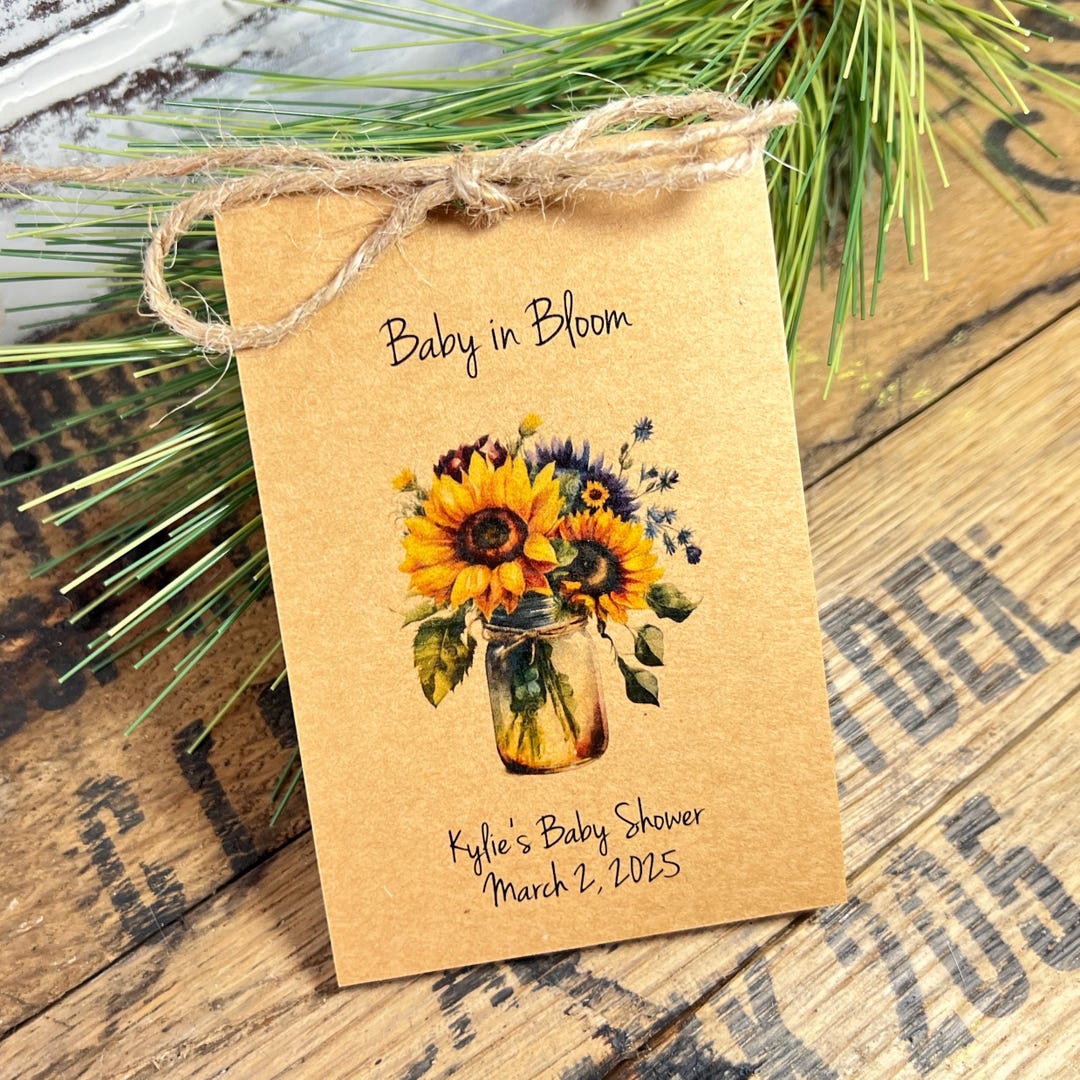 Baby Shower Seed Packet Favor / Baby in Bloom / Custom Baby Shower Seed ...
