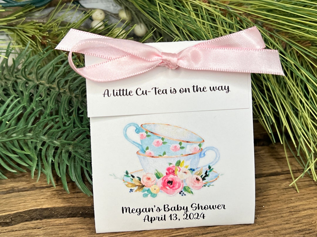 A Little Cu-tea is on the Way | Baby Shower Tea Favors | Stacked ...