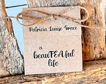 Personalized Tea Packets Memorial Gifts Funeral Favors Life Celebration ...