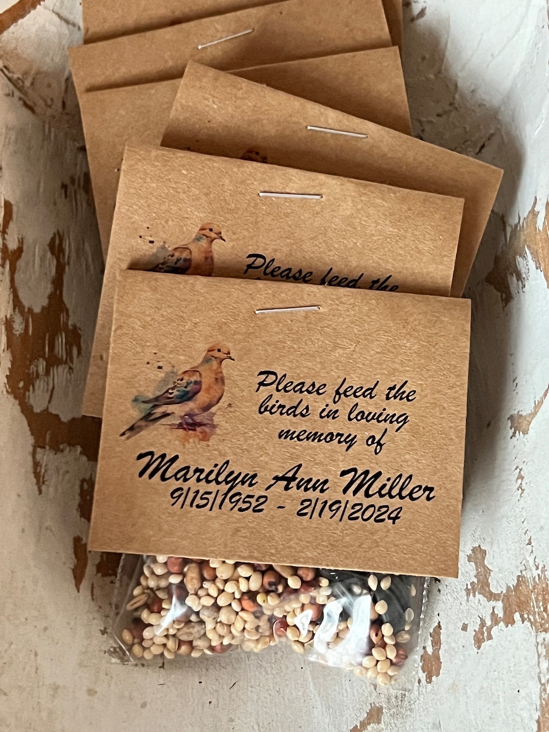 24 Bird Seed Funeral Favors Feed the Birds Celebration of Life Memorial ...