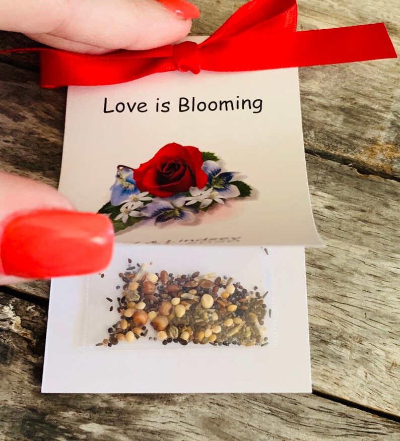 Red Rose Design W/ Wildflower Seed Packets for Bridal Shower - Etsy