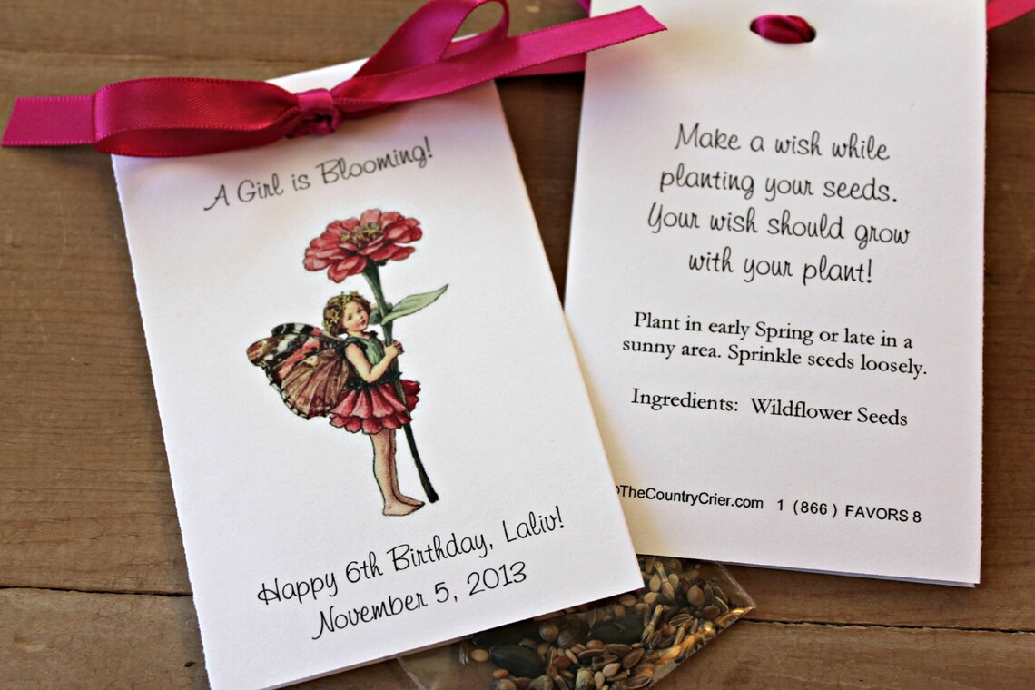 Fairy Garden Themed Flower Seed Packets for Baby Shower Favors | Etsy