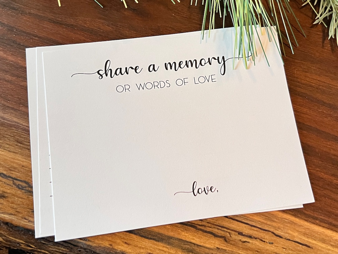 Share a Memory Card , PRINTED , for Funeral Service - Etsy