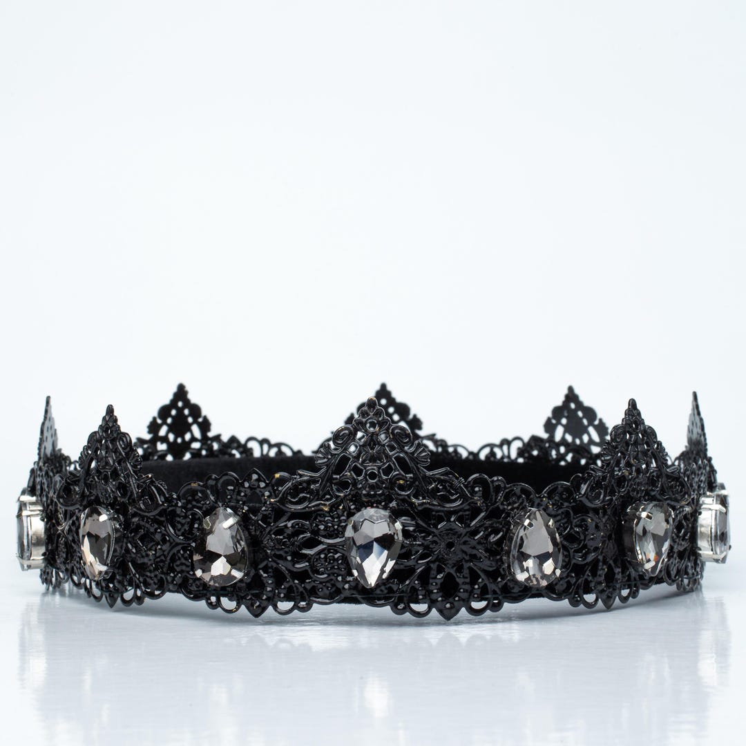 Grey Crystal King Crown: Gothic Rhinestone Party Crown - Etsy