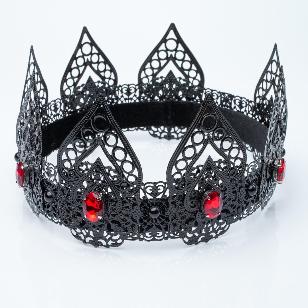 Garnet & Black Rhinestone King Crown: Gothic Halloween Costume - Etsy