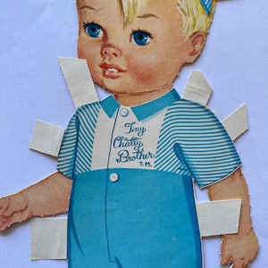 Vintage Tiny Chatty Twins 1963 Paper Dolls With Costumes and ...