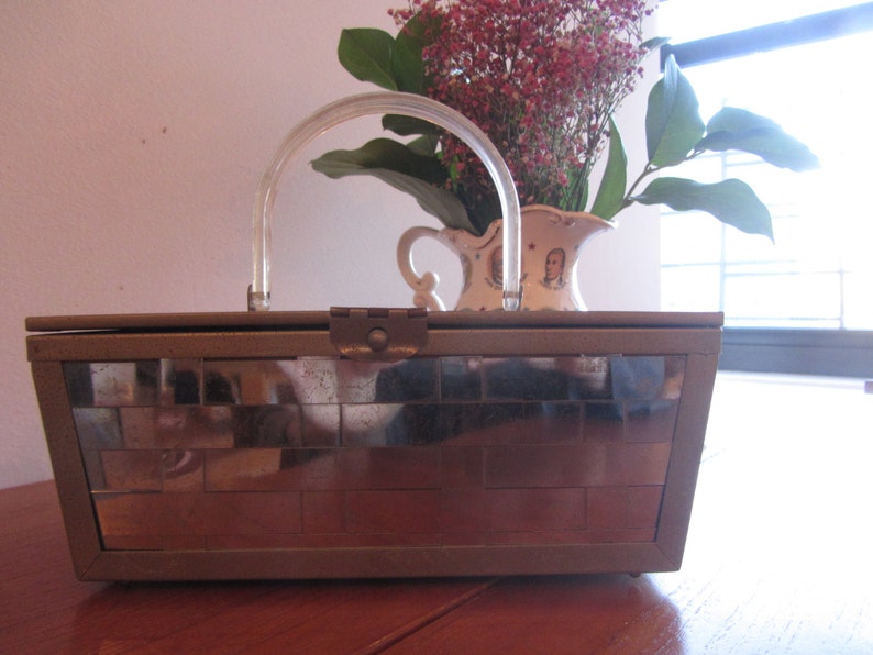 Mid Century CHROME Basketweave Metal Box Purse 1950's - Etsy