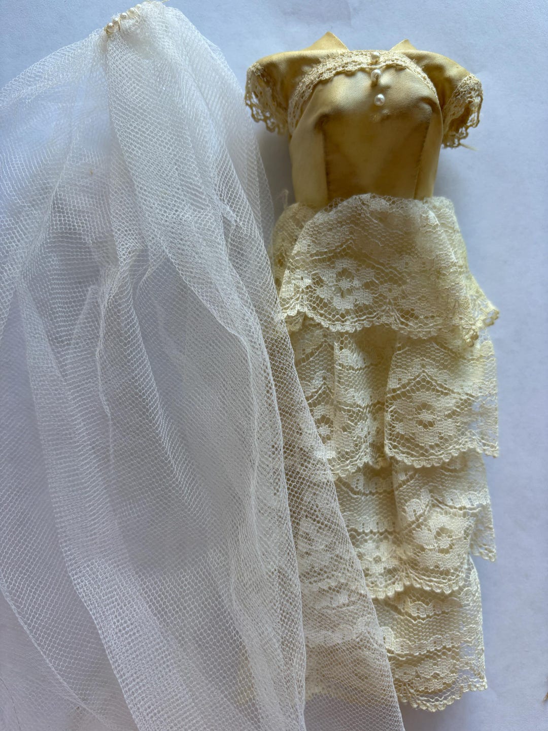 Vintage Uneeda Wendy Clone Doll Dress, White Lace and Tulle Wedding ...