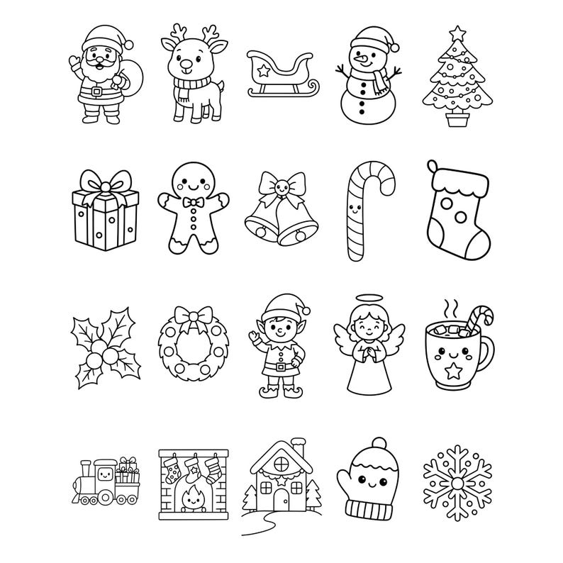 Christmas Coloring Pages for Kids | 20 Cute Holiday Printables (ages 3 ...
