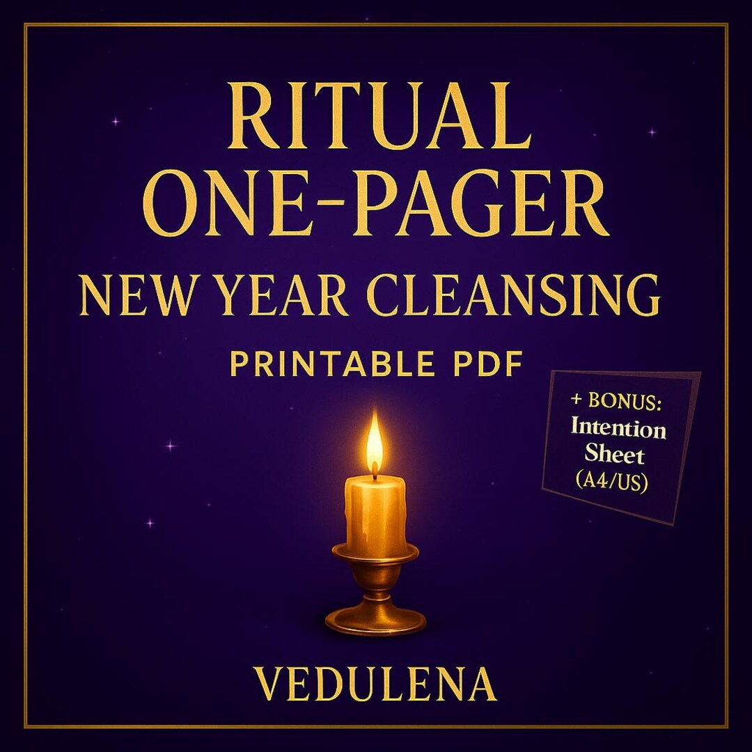 Ritual One-pager: New Year Cleansing | Printable PDF (A4 & US Letter ...