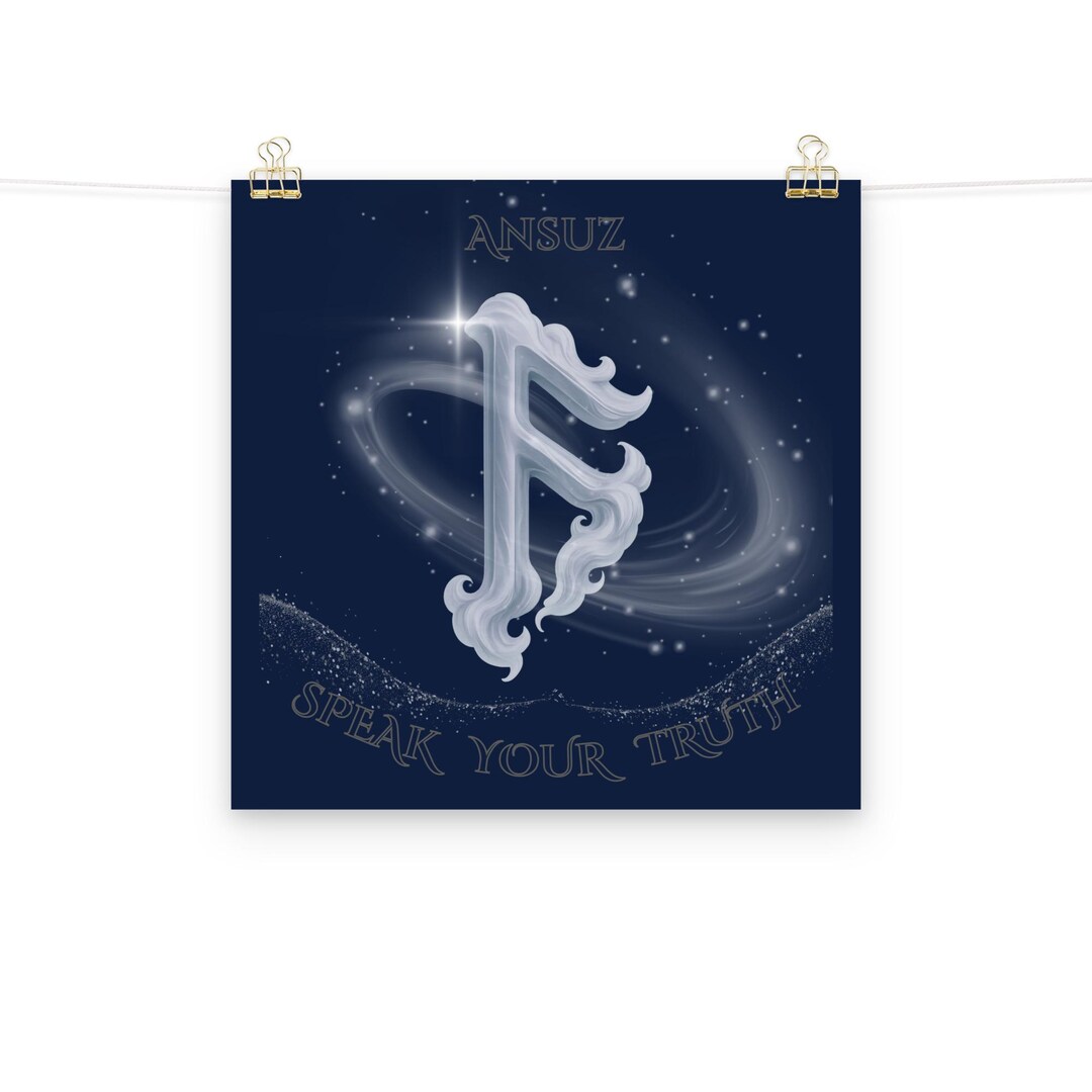 Ansuz Rune Poster “speak Your Truth” — Air Element Nordic Wall Art ...
