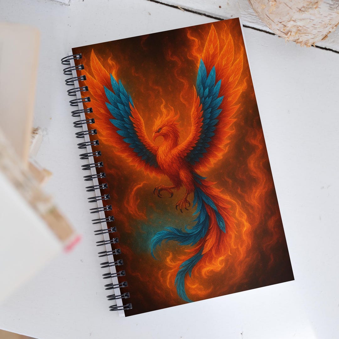Phoenix | Fire & Sky Notebook | Rebirth Journal | Mystical Stationery ...