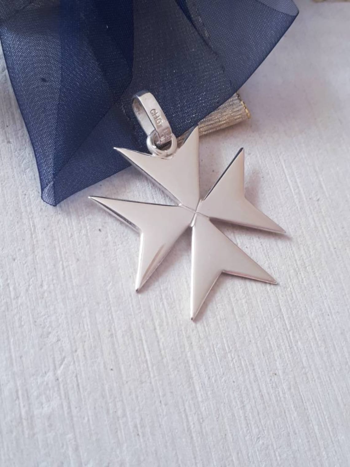 Sterling Silver Maltese Cross 3.30cm Necklace Knights of - Etsy