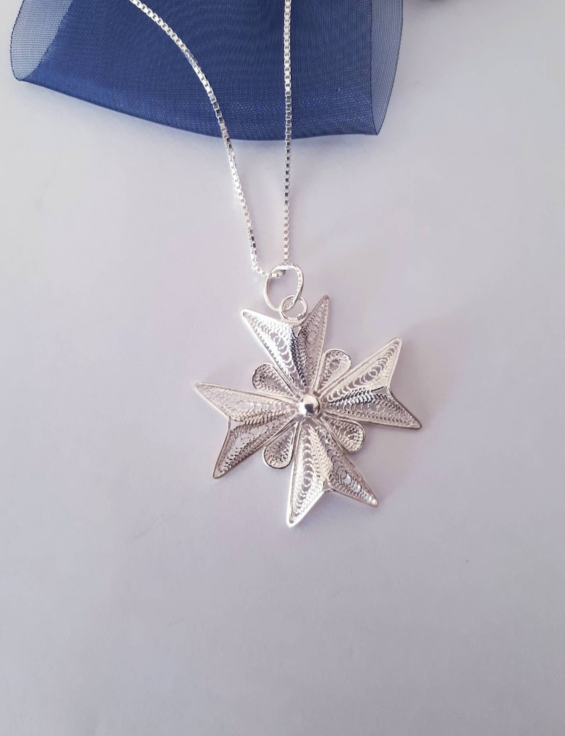Sterling Silver Maltese Cross Filigree Pendant 3.00 Cm Malta - Etsy