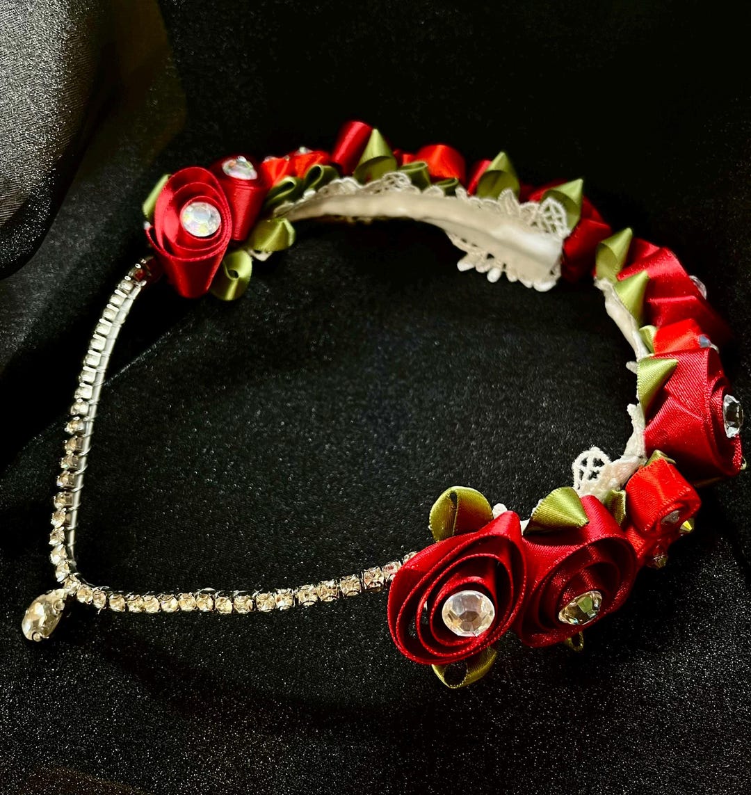Ballet Tiara Headpiece Crown-handmade Floral Wreath Ferronnière-red ...
