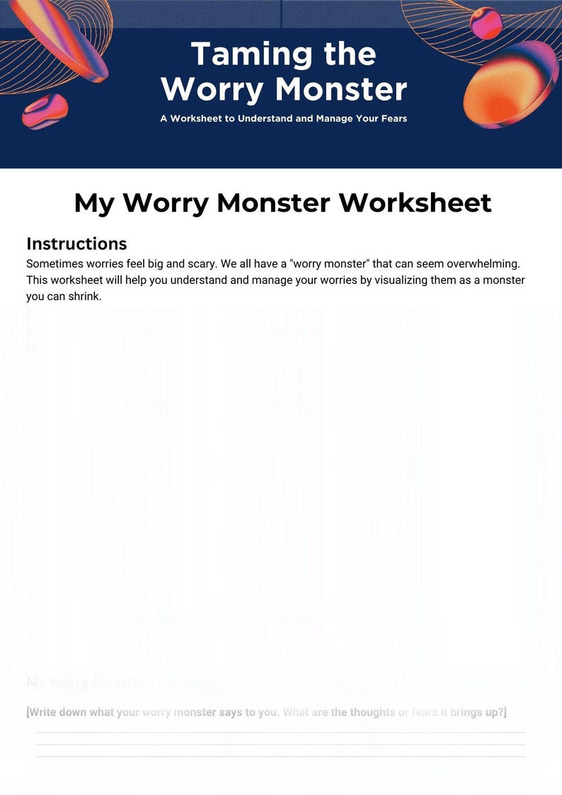 Anxiety & Worry Coping Skills Worksheets for Kids: Calming Activities ...