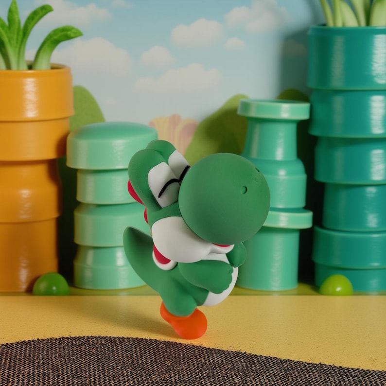 Chibi Yoshi 3D Printed Figurine: Fan Art - Etsy