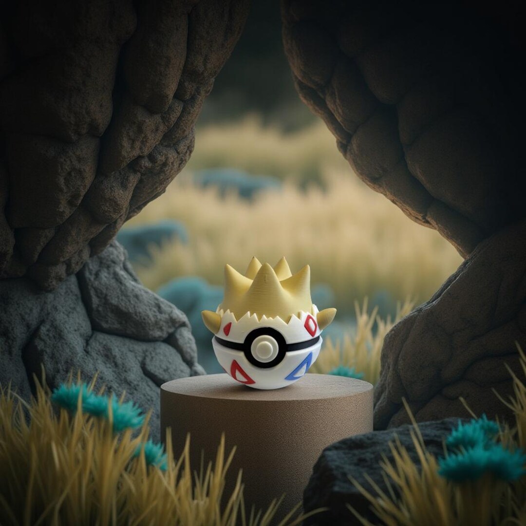 Togepi 3D Printed Pokéball: Fan Art Collectible - Etsy