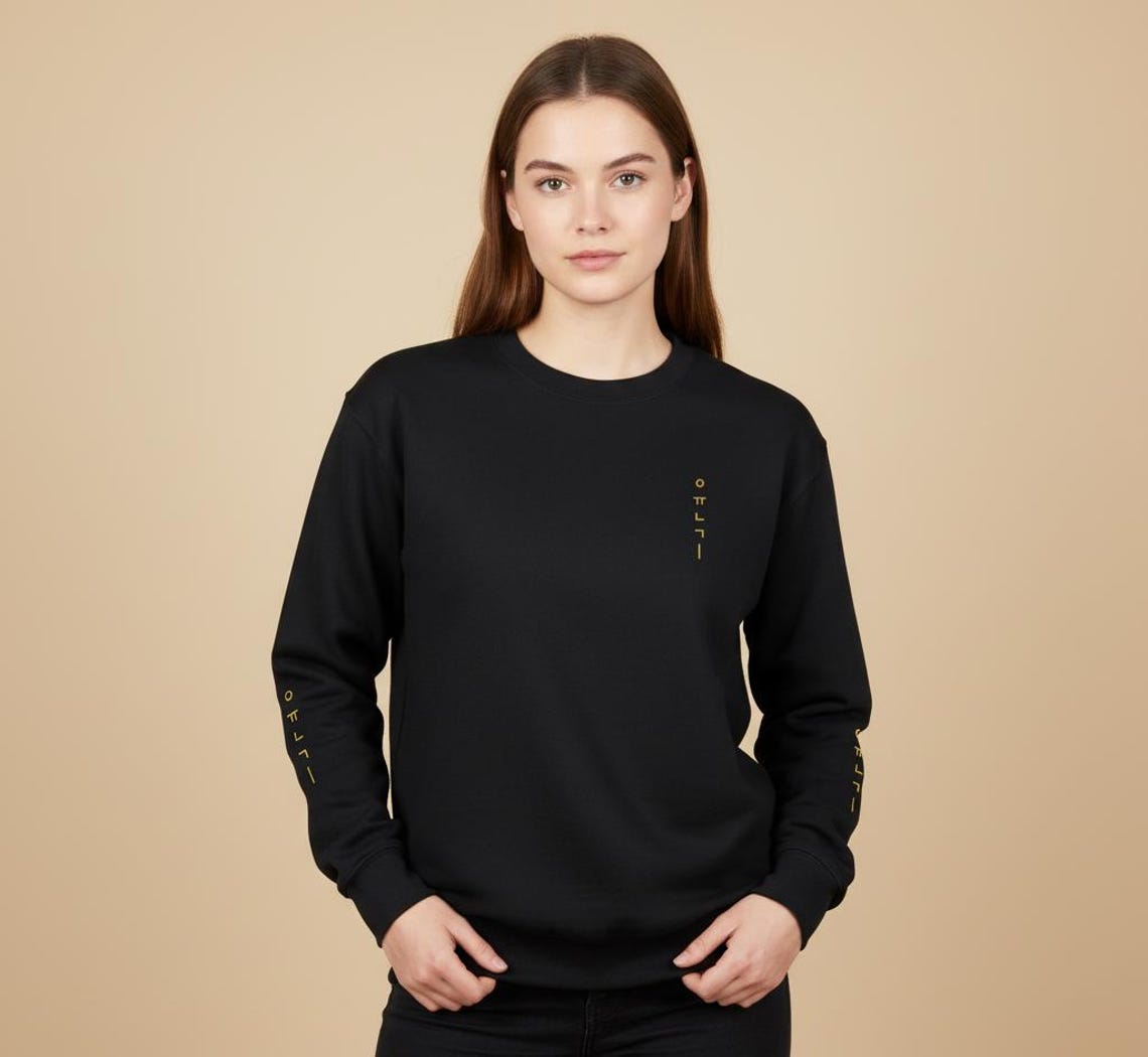 Custom Hangul Name Crewneck — Minimal Logo + Sleeve - Etsy
