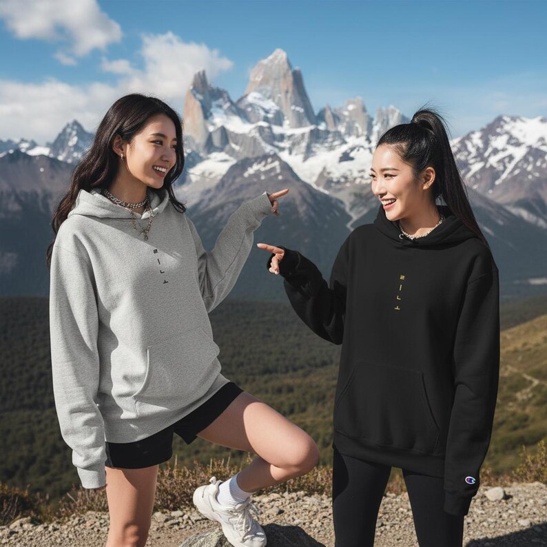 Lee Know Hangul Hoodie — Light Gray Champion Hoodie | Vertical Korean ...