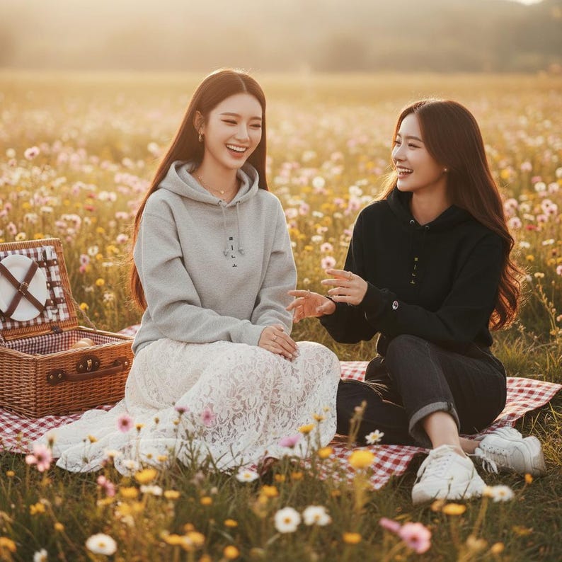 Lee Know Hangul Hoodie — Light Gray Champion Hoodie | Vertical Korean ...