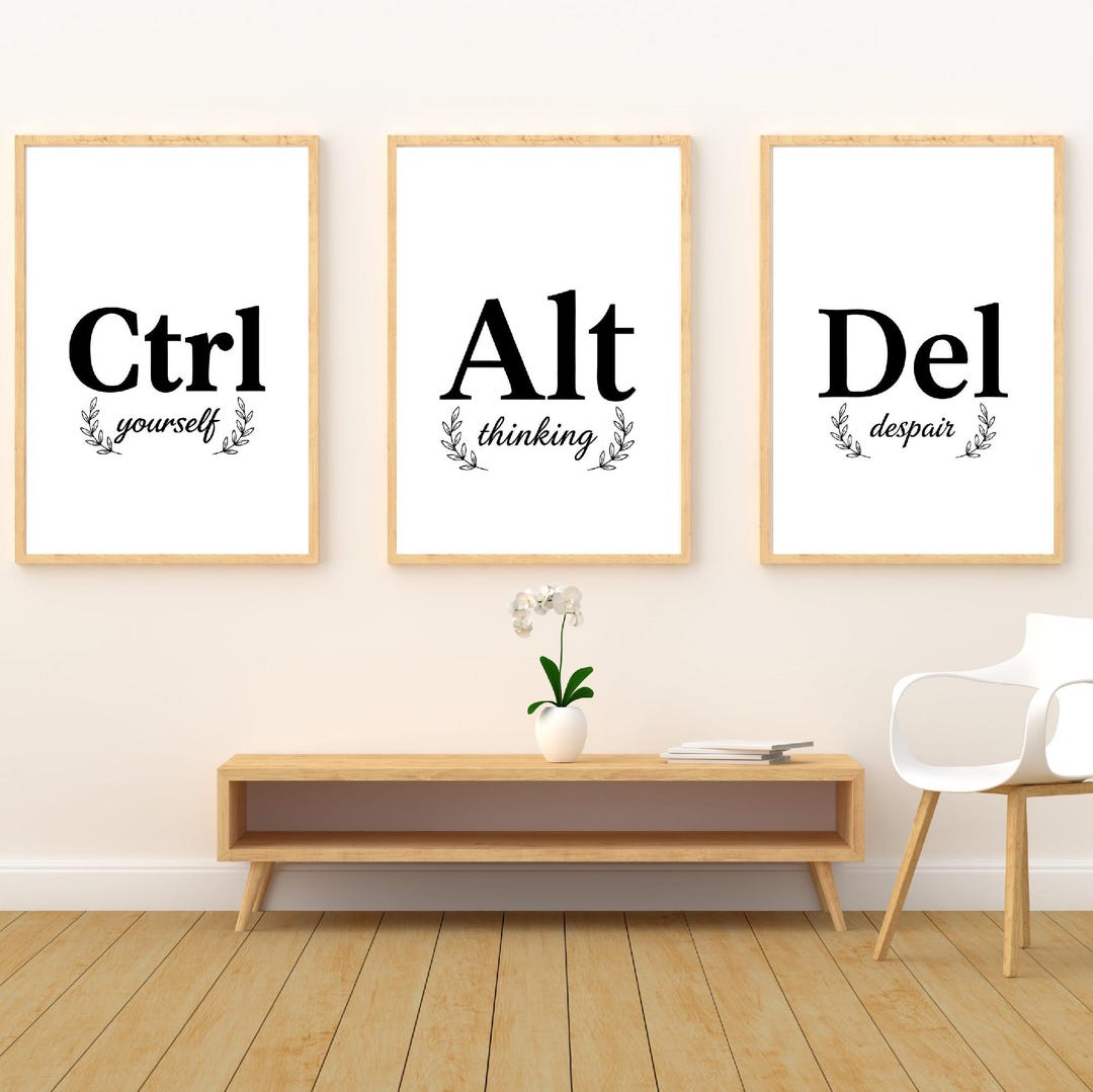 CTRL ALT DEL Print Set – Minimalist Office Wall Art (digital Download ...