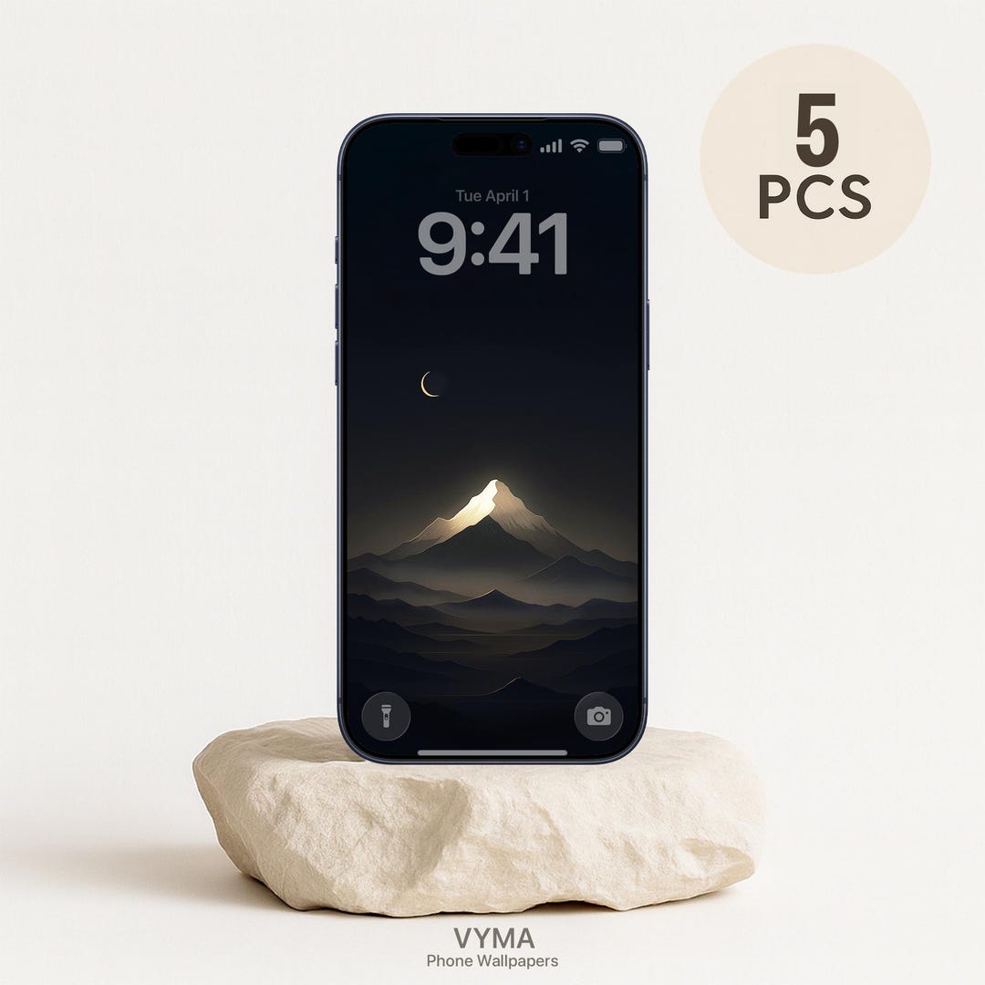 IPhone Wallpaper Pack (5) – Dark Minimal Black Lock Screen for All ...