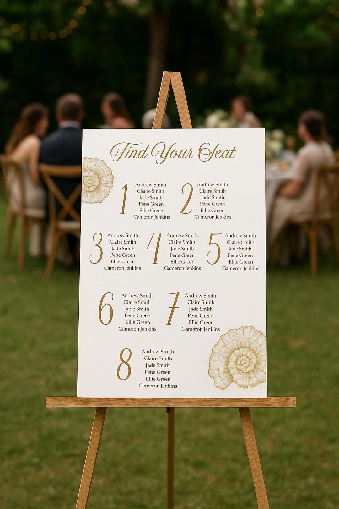 Seashell Wedding Seating Chart Digital Template - Etsy Australia