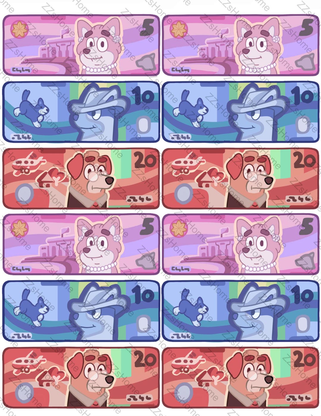 Bluey Dollarbucks Play Money Printable. Bluey Themed Party Favor ...