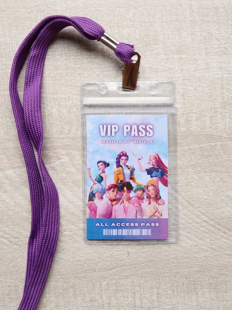 Kpop Demon Hunters VIP All Access Pass. Huntrix Party Favor. Physical ...