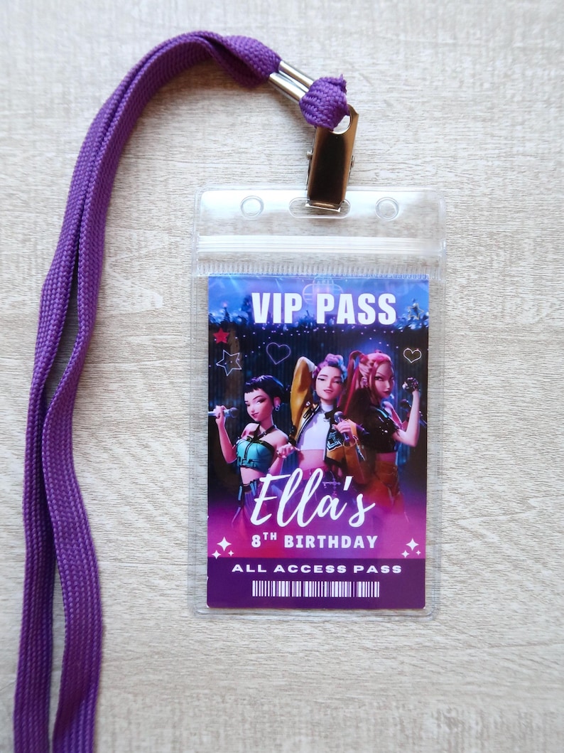 Kpop Demon Hunters VIP All Access Pass. Huntrix Party Favor. Physical ...