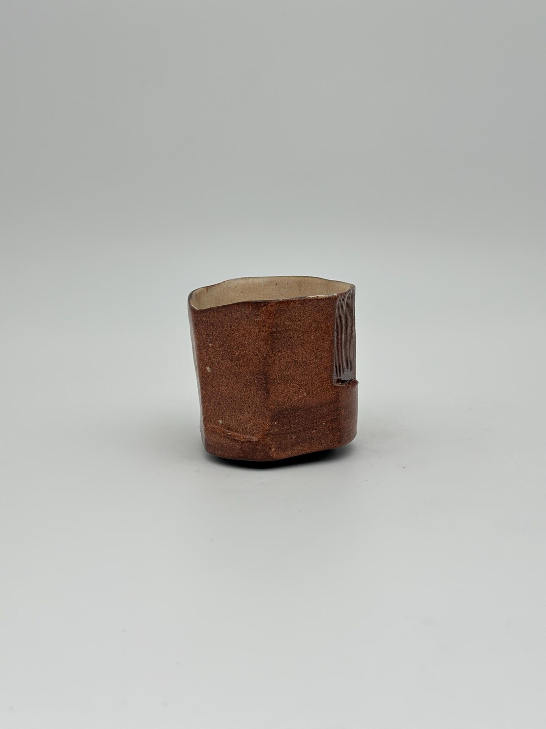 Handmade Ceramic Cup, Rust Red Stoneware, Matte Textured Surface, Wabi ...